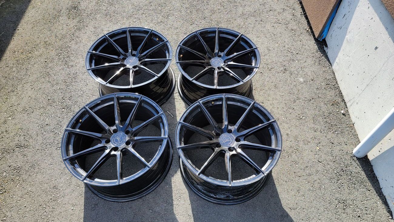 4x Vertini RF1.1 Black Gloss Wheels 19x9.5 +24 - will fit over stock ...