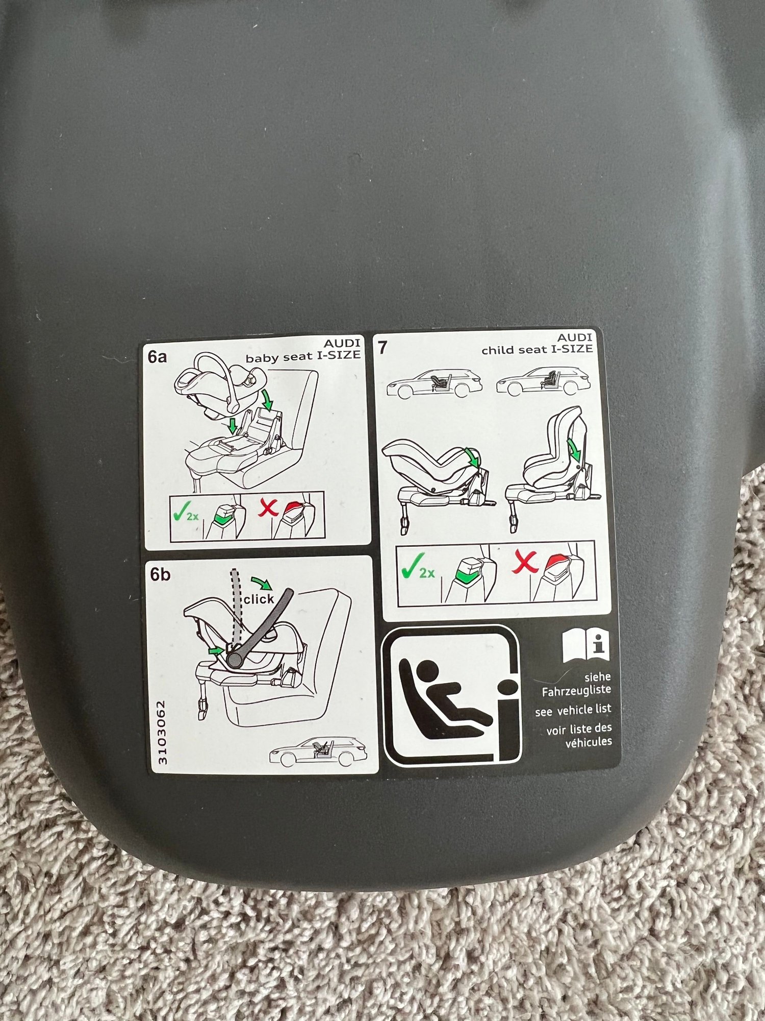 Audi baby car seat 0-15 months with securing base - AudiWorld Forums