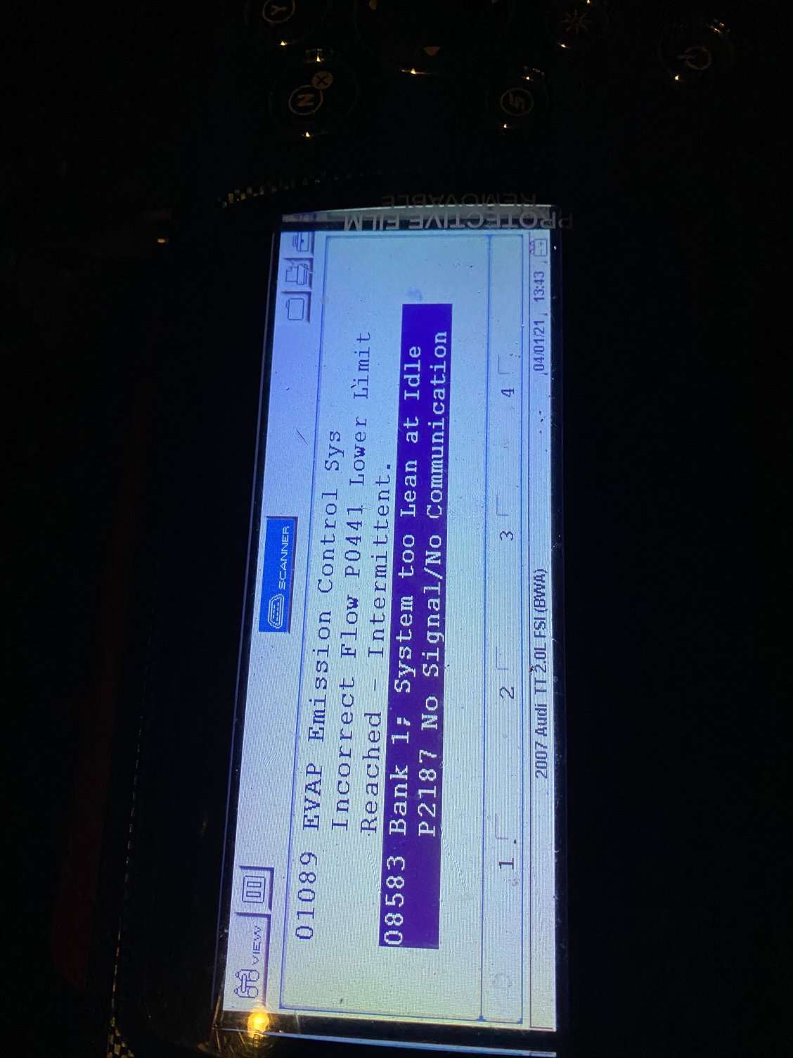 Audi Tr MK2 error codes P0441 & P2187. Please help! - AudiWorld Forums