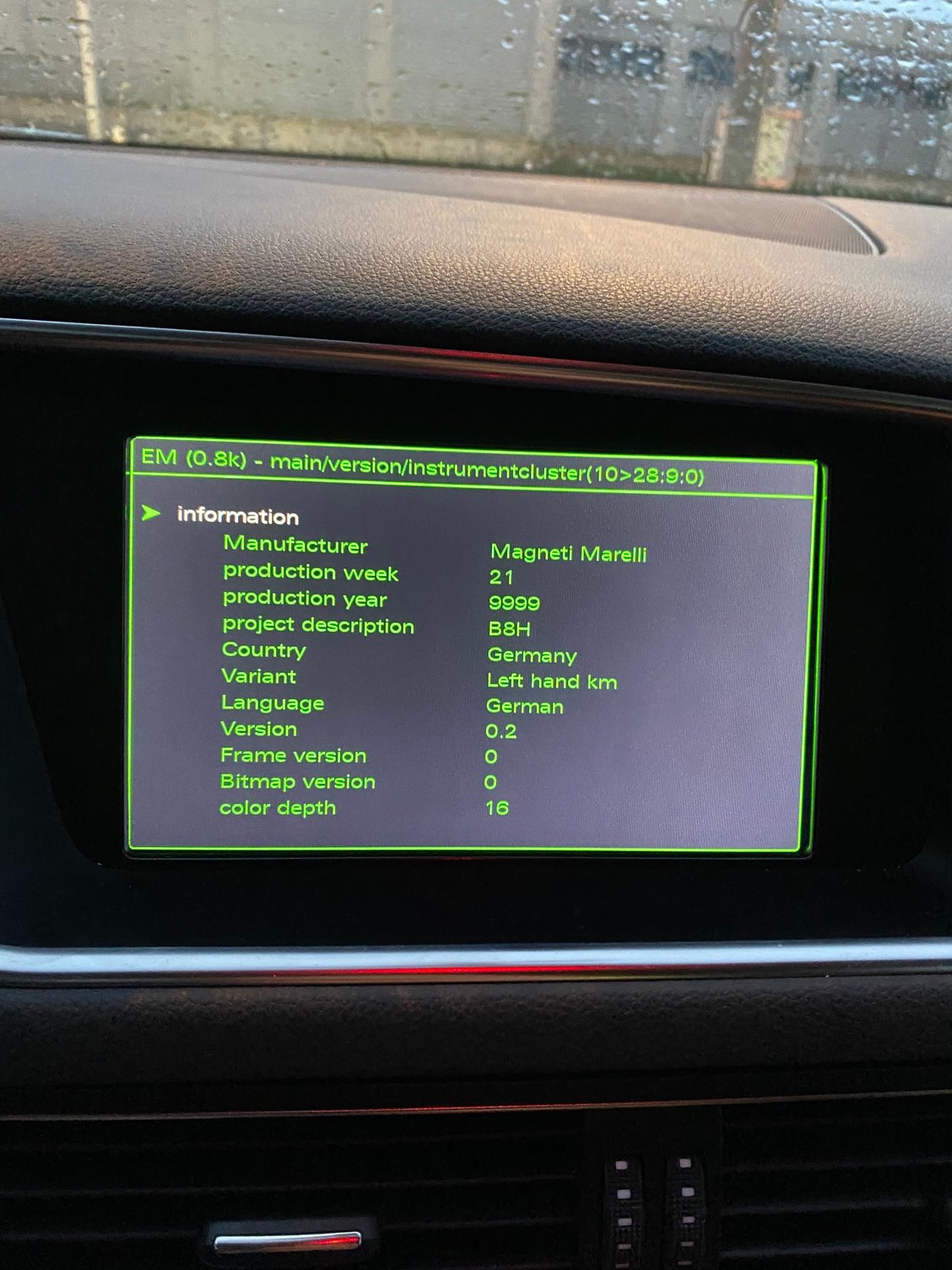 Green Menu Problem - AudiWorld Forums