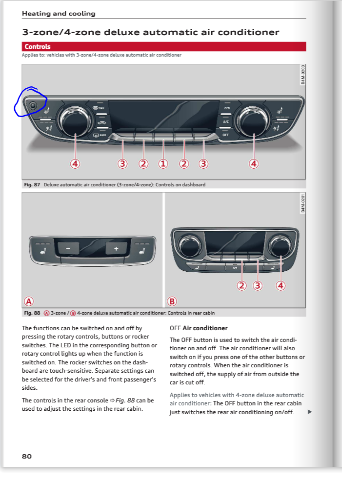 Sensor/ Button on 4 zone climate control - AudiWorld Forums