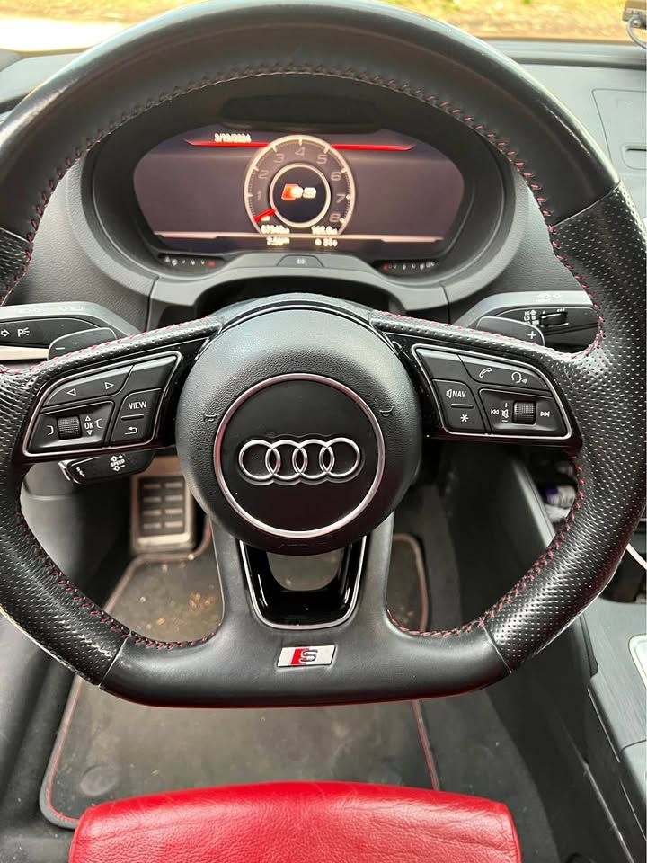 OEM Audi S3 Steering Wheel, Flat Bottom, Perforated Leather, Red Stitch, Paddles - AudiWorld Forums