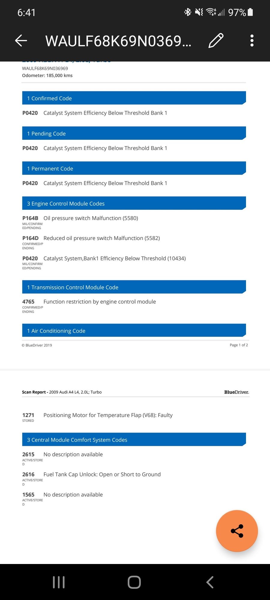 Help audi trouble codes - AudiWorld Forums