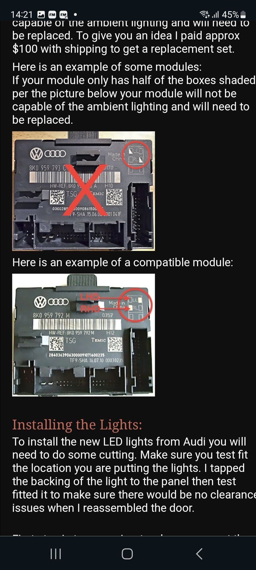 Upgrading door modules - AudiWorld Forums