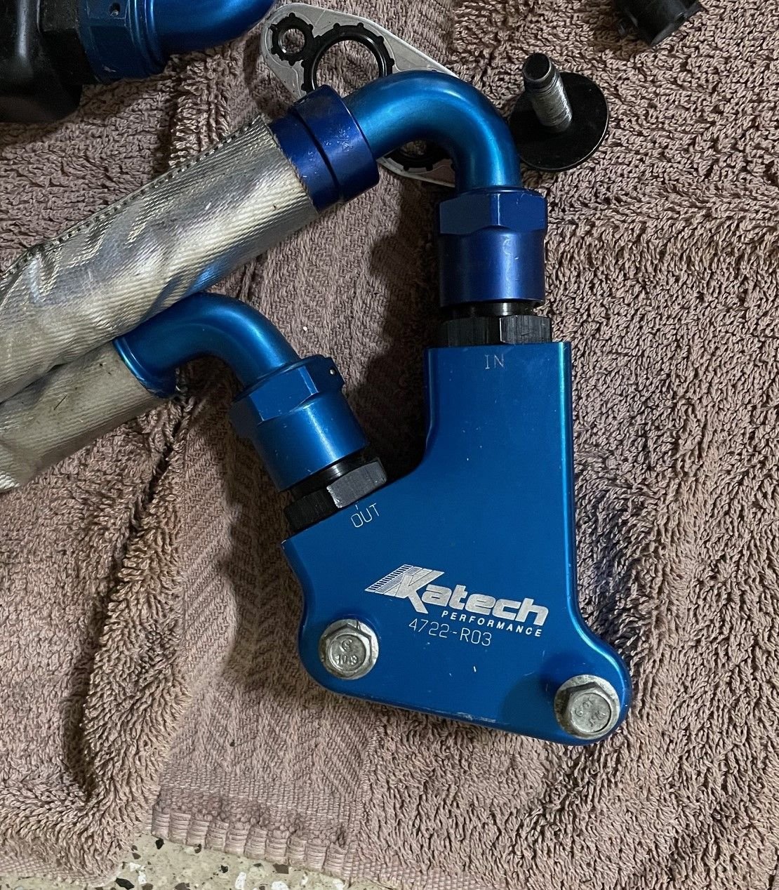 FS (For Sale) Katech LS Billet Oil Cooler Adapter / Hoses (cut) / Oil ...