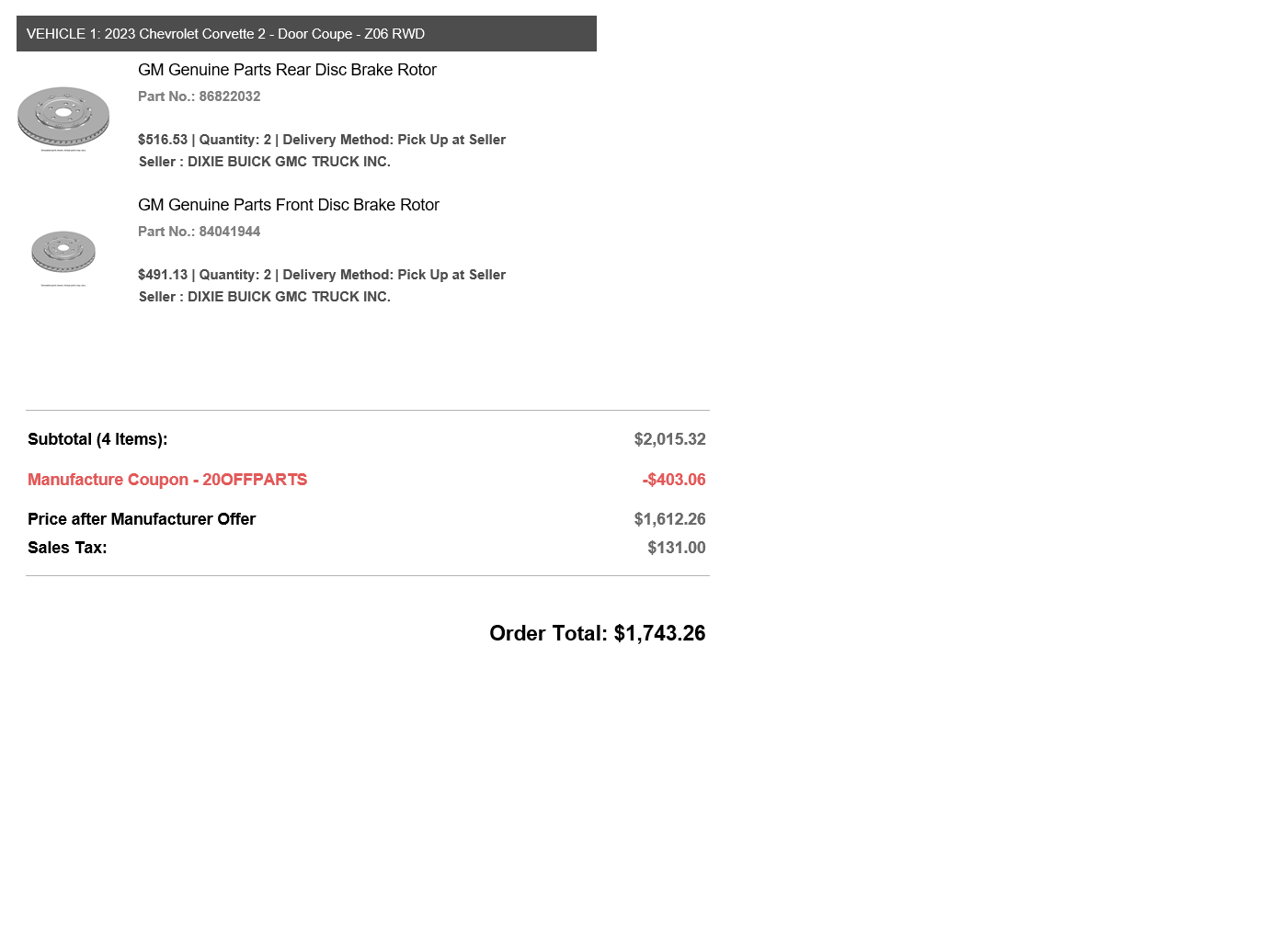 C8 Z06 J56 Caliper part numbers - Page 3 - CorvetteForum - Chevrolet Corvette Forum Discussion