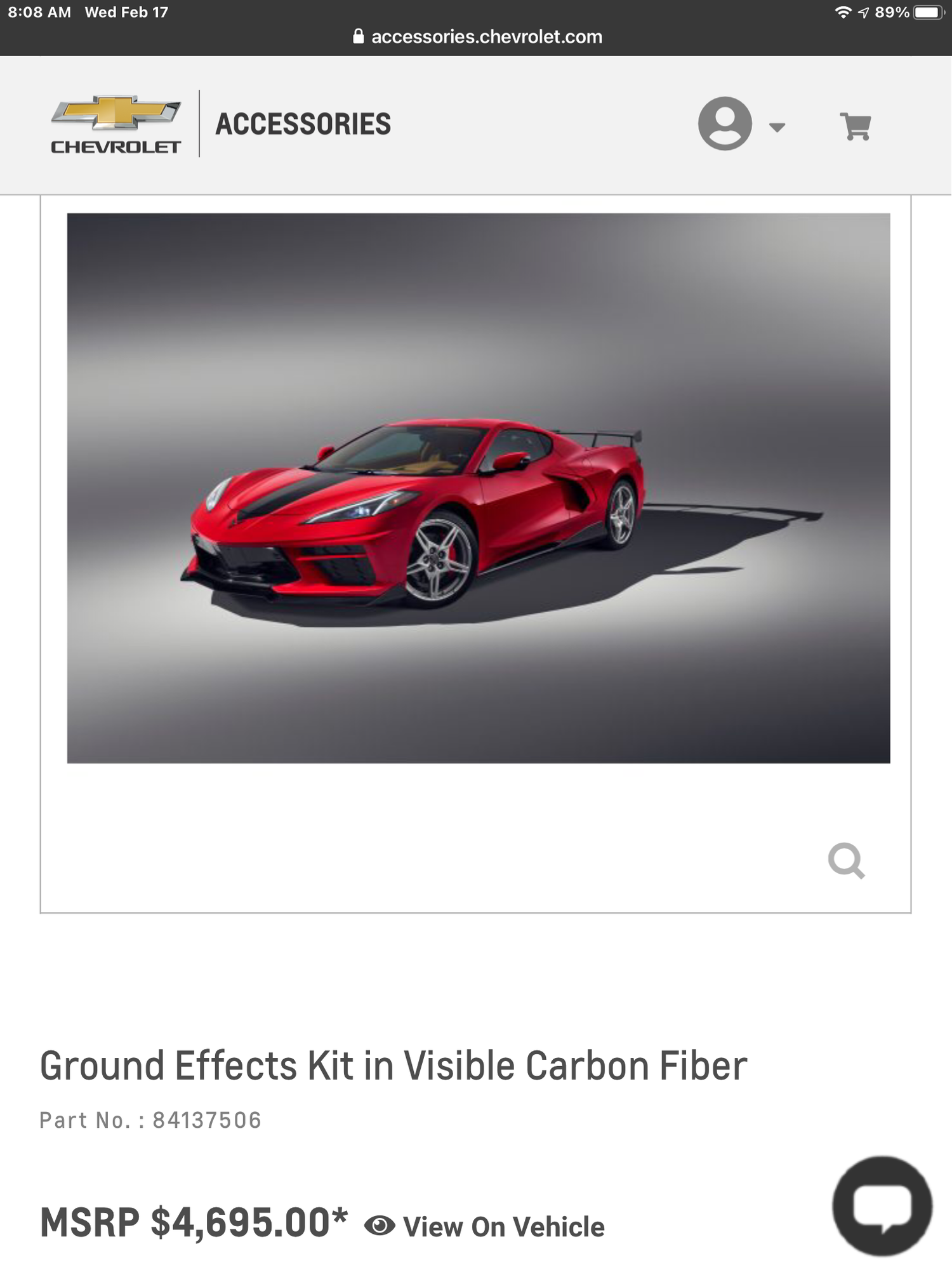 FS (For Sale) C8 gm oem carbon fiber ground effects package ...