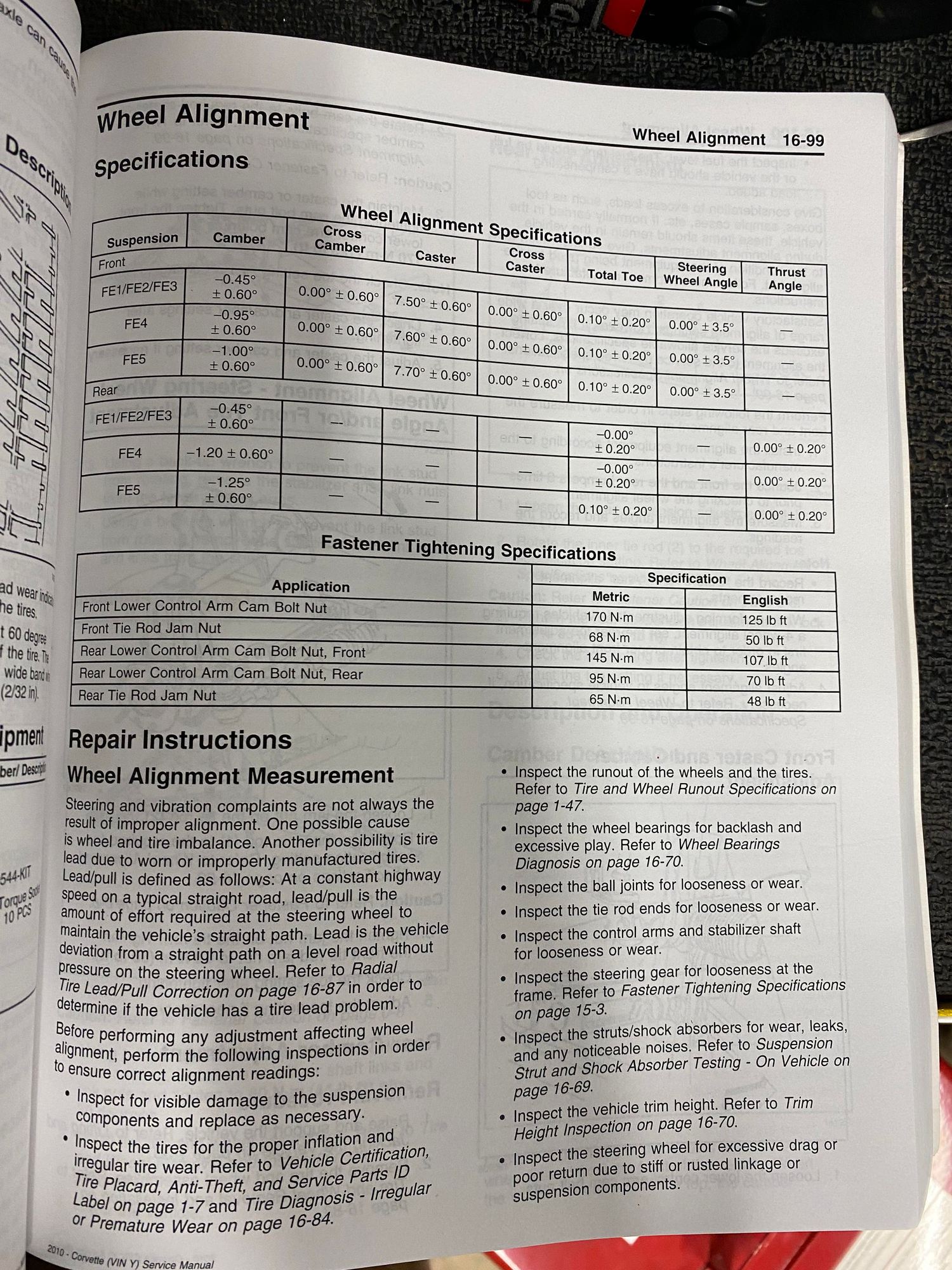 Wheel Alignment after height adjustment?? - CorvetteForum - Chevrolet ...