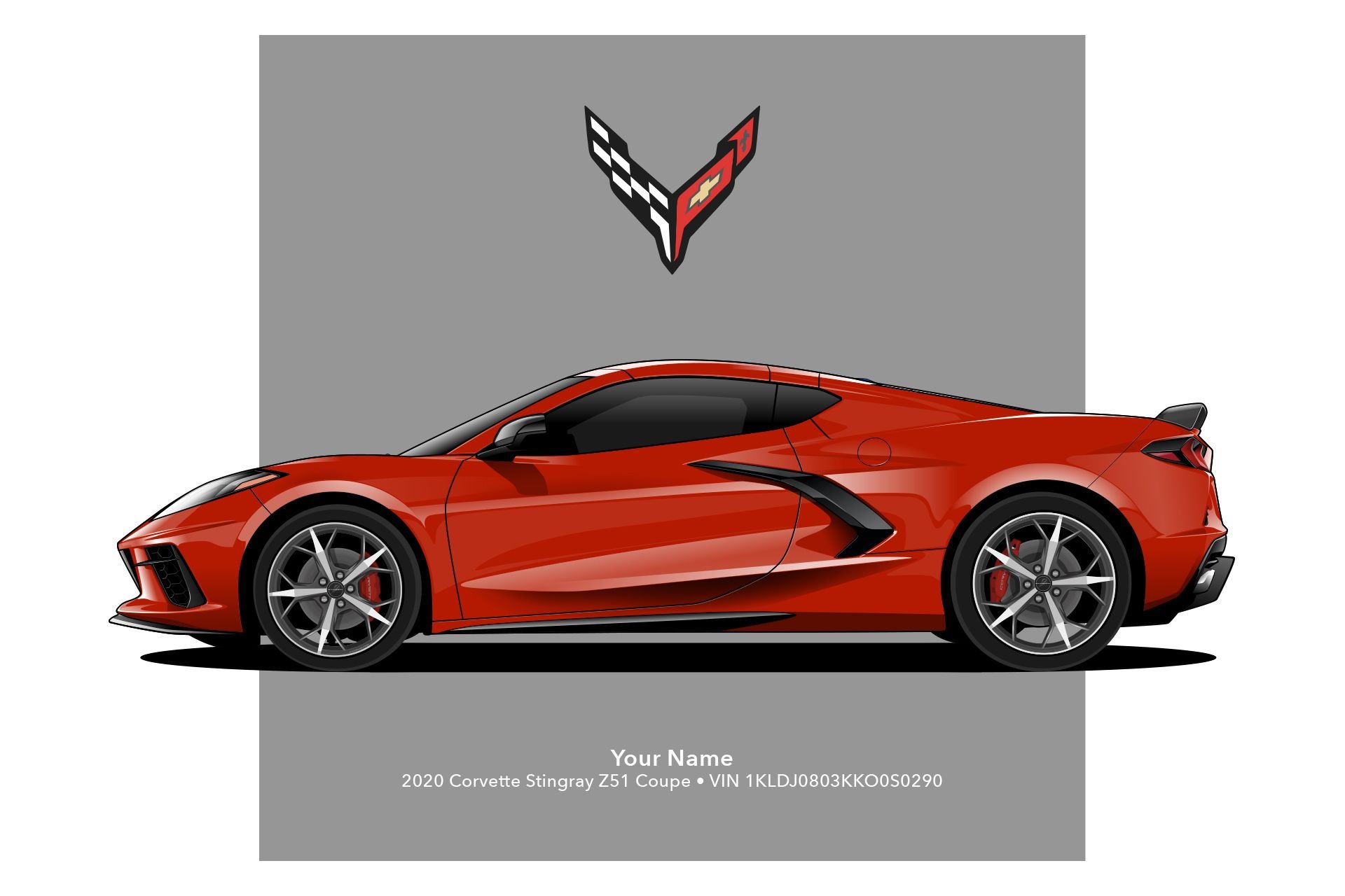 [NEW PRODUCT] Personalized Digital Illustrations of your C8 Corvette ...