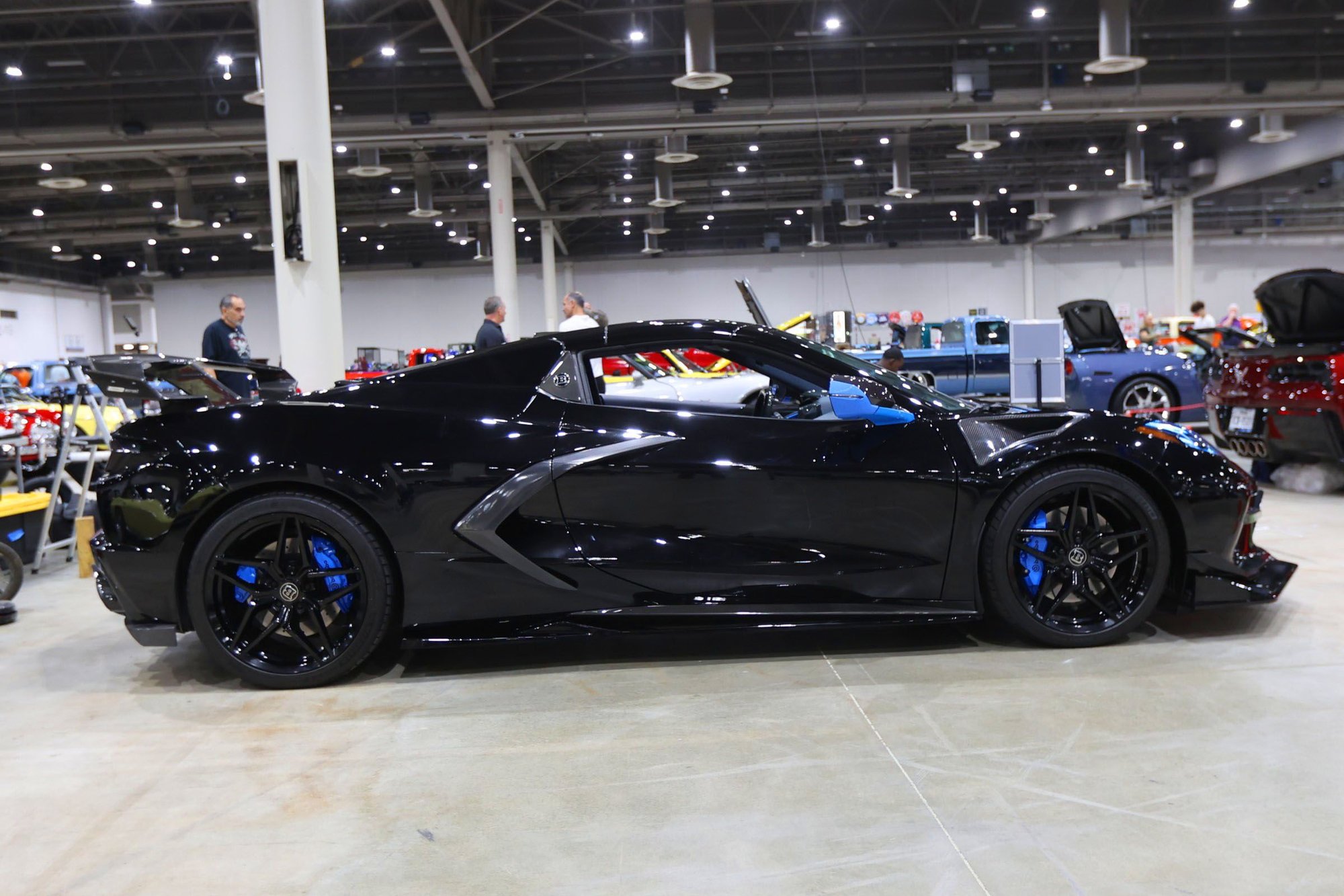C8 painted calipers rapid blue installed drilled slotted rotors ...