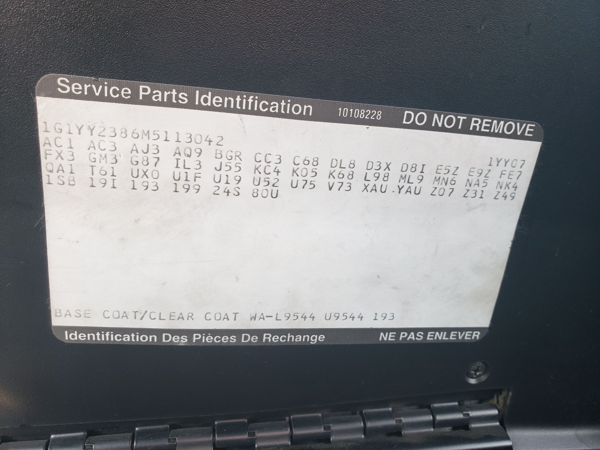 Help with RPO code sticker. Is this a good car? - CorvetteForum ...