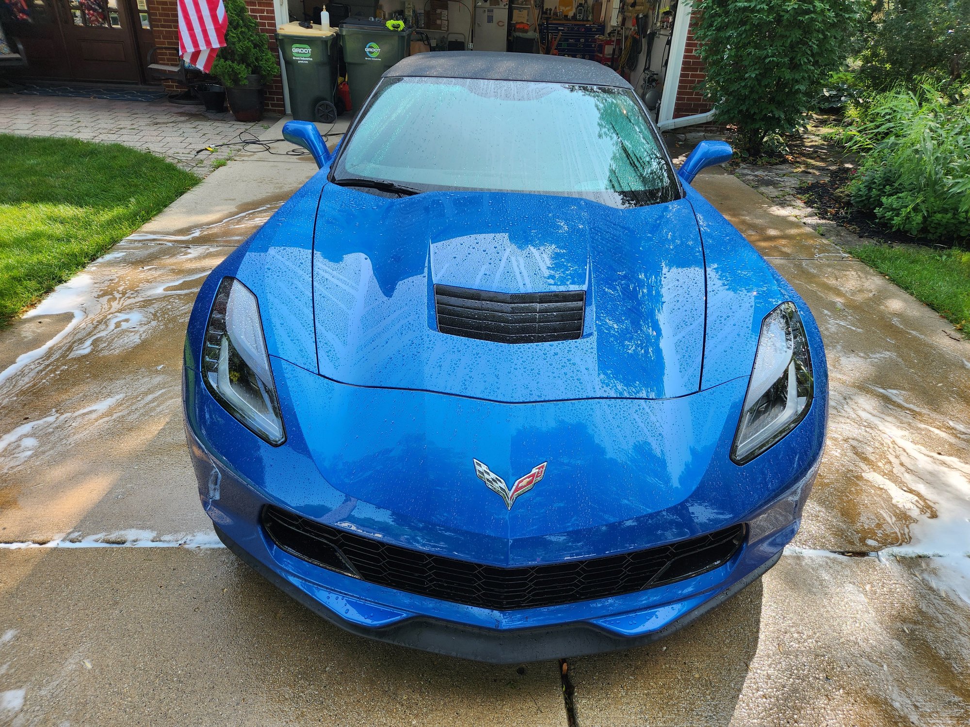 Decided to add some stripes to our Laguna Blue vert... - CorvetteForum ...