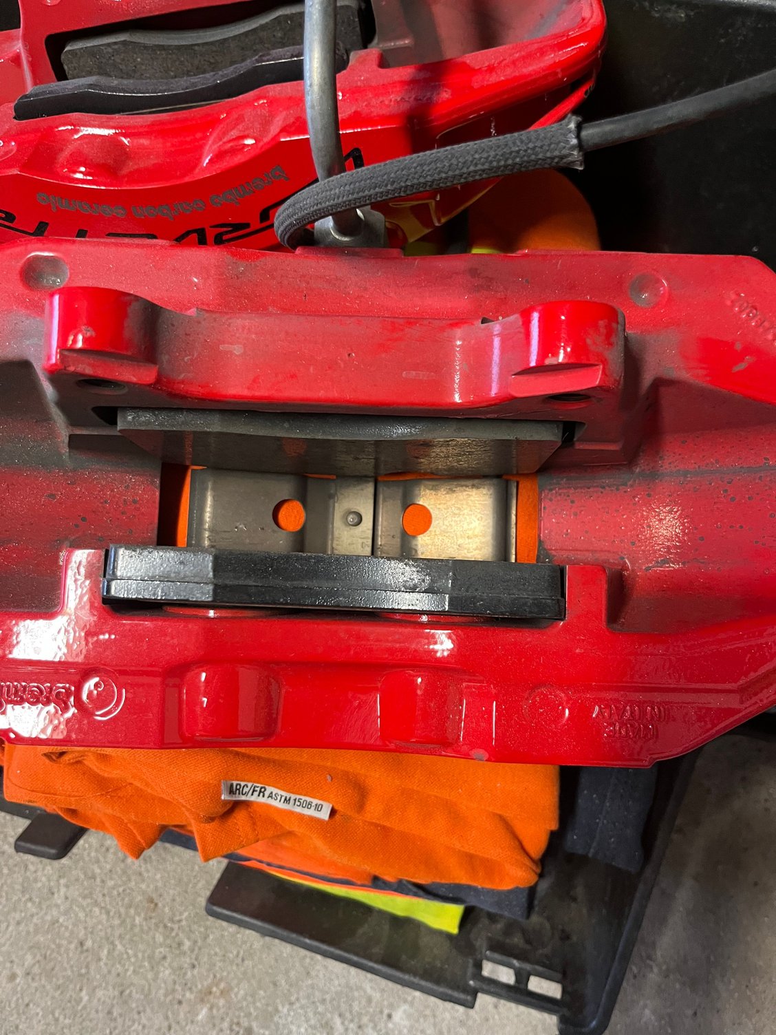 FS (For Sale) Complete carbon ceramic brake setup. Red calipers. PIC ...