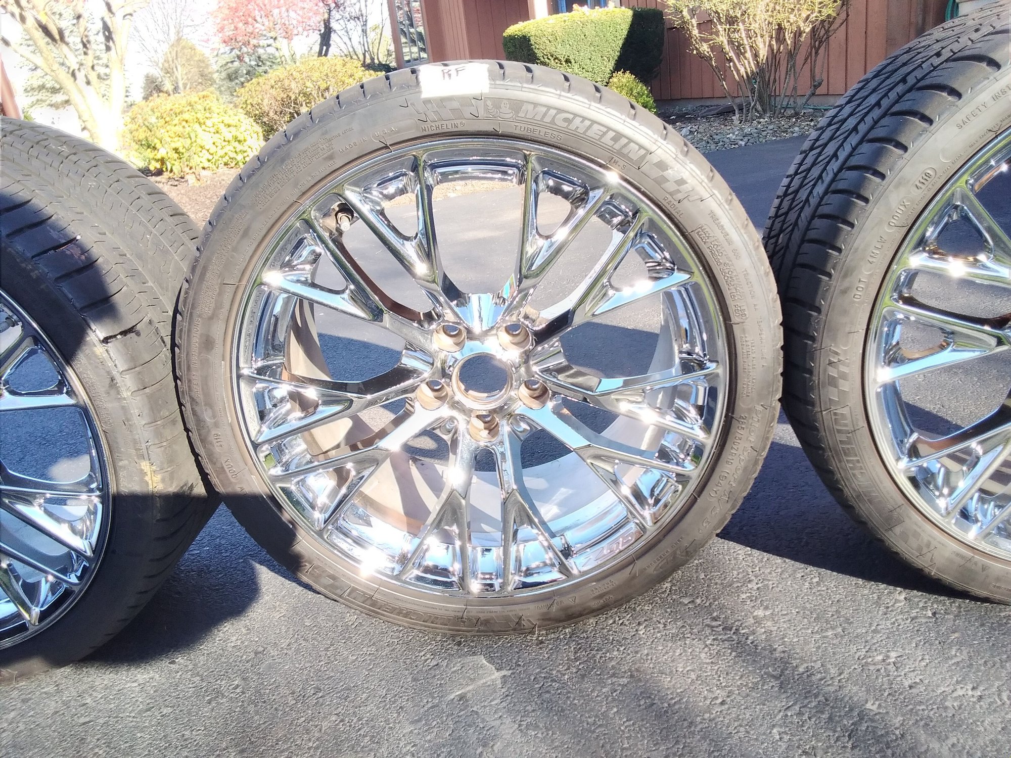 FS (For Sale) Set of C7 Z06 Repaired OEM Chrome Wheels with Michelin ...