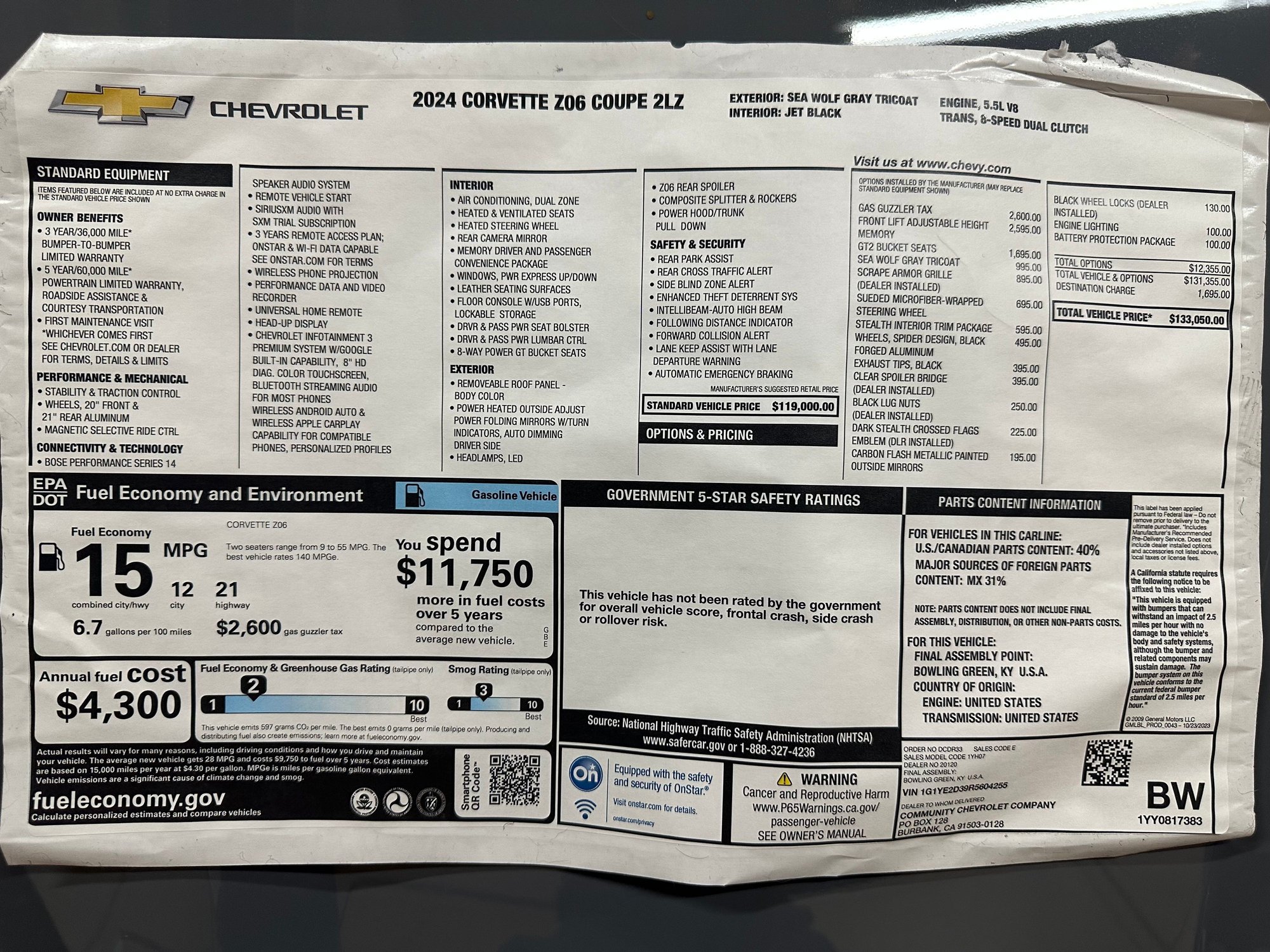 24 Z06 Sea Wolf Gray for Sale - CorvetteForum - Chevrolet Corvette ...