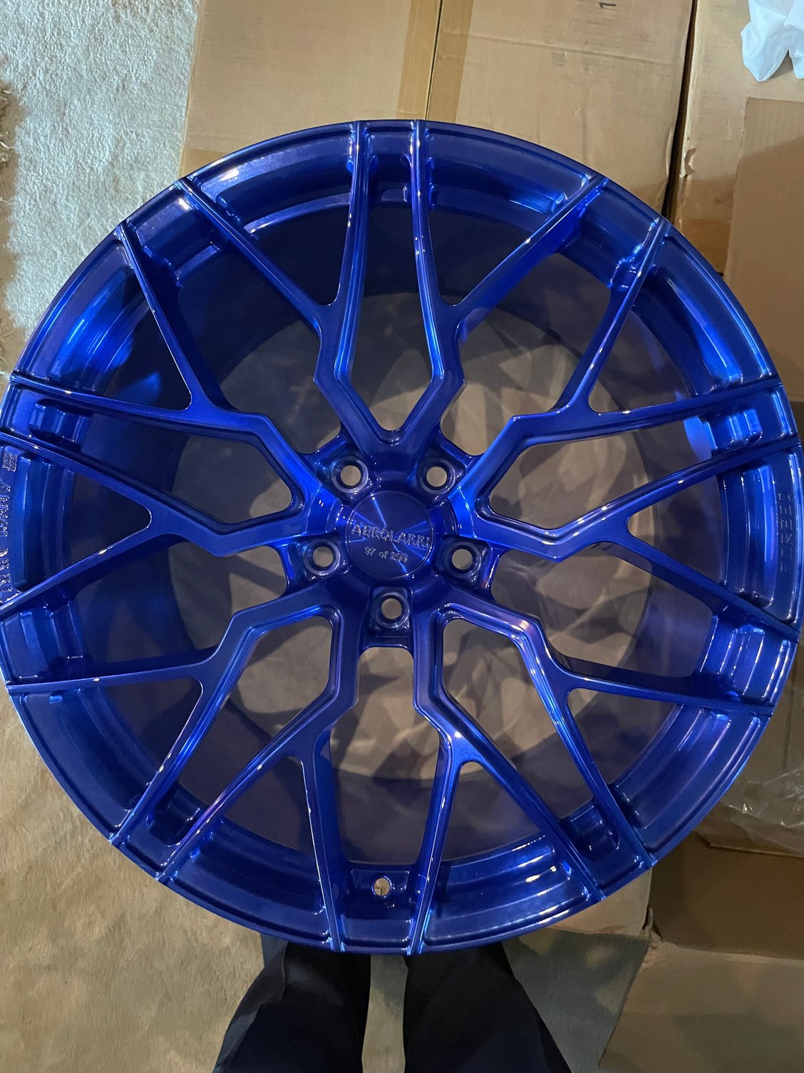 FS (For Sale) AEROLARRI Custom Forged Blue Wheels & Tires ...