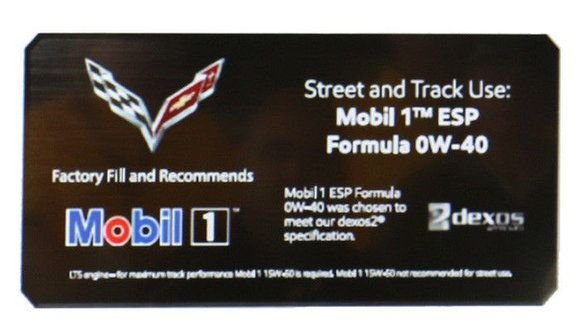 Mobil 1 0w-40 decal - CorvetteForum - Chevrolet Corvette Forum Discussion