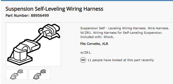 WTB (Want To Buy) 88956499 - C6 ZR1 Rear Self-Leveling Harness ...