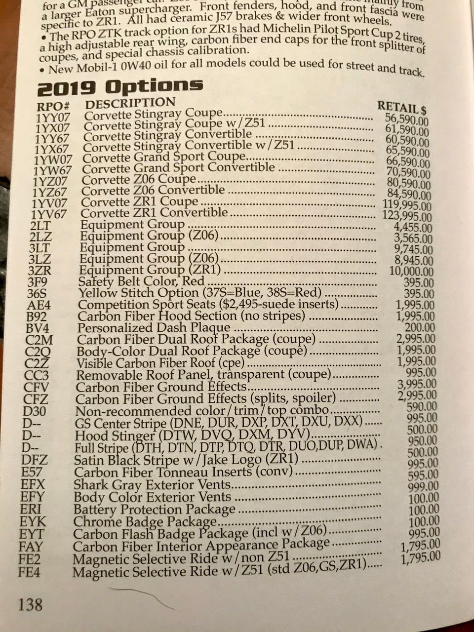 Searching for '19 RPO codes - CorvetteForum - Chevrolet Corvette Forum ...