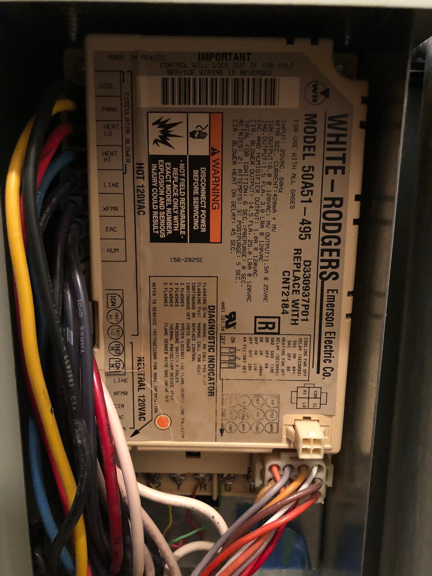 Trane XL80 Blower won't start without pressing on circuit board ...