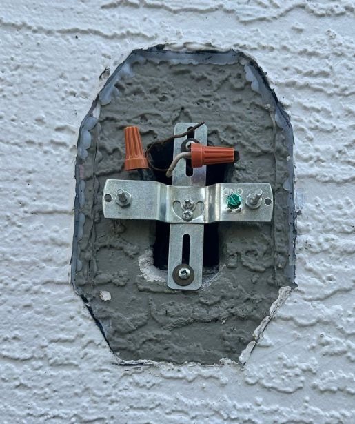 Fixing and making new electrical boxes for lantern on stucco exterior ...