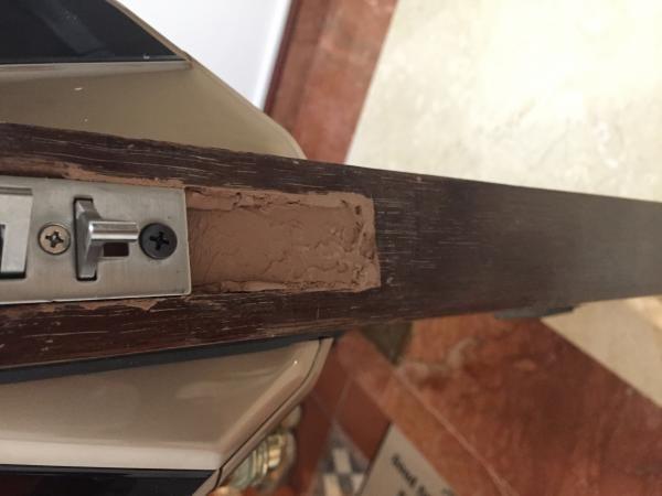 Newbie needs help in filling old mortise strike plate and touchup ...