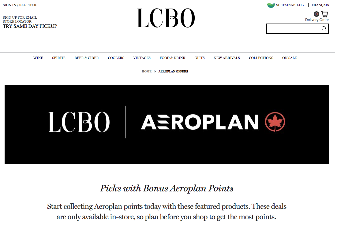 Aeroplan-LCBO partnership (announced August 2021) - Page 3 - FlyerTalk ...
