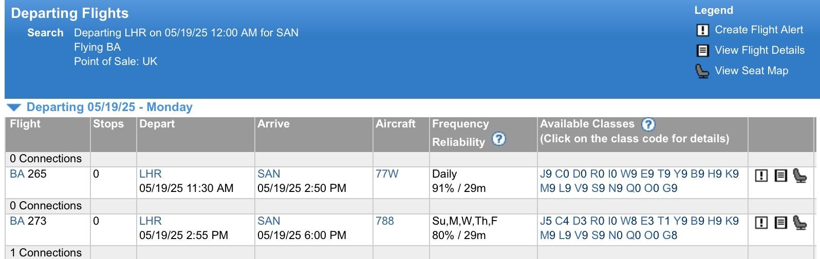 Help to check BA seat availability and BA flight loads | 2024/25 ...