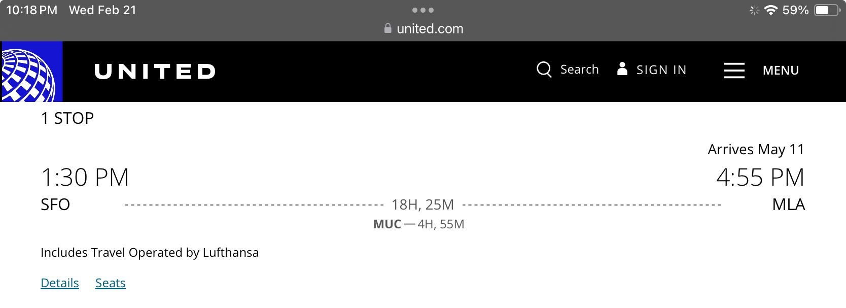 SFO - Frankfurt - Malta connection time - FlyerTalk Forums