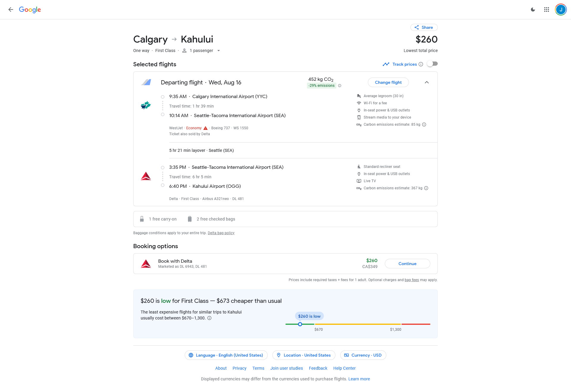 DL/WS - YYC-OGG - $460 / 618 CAD r/t - Business - FlyerTalk Forums
