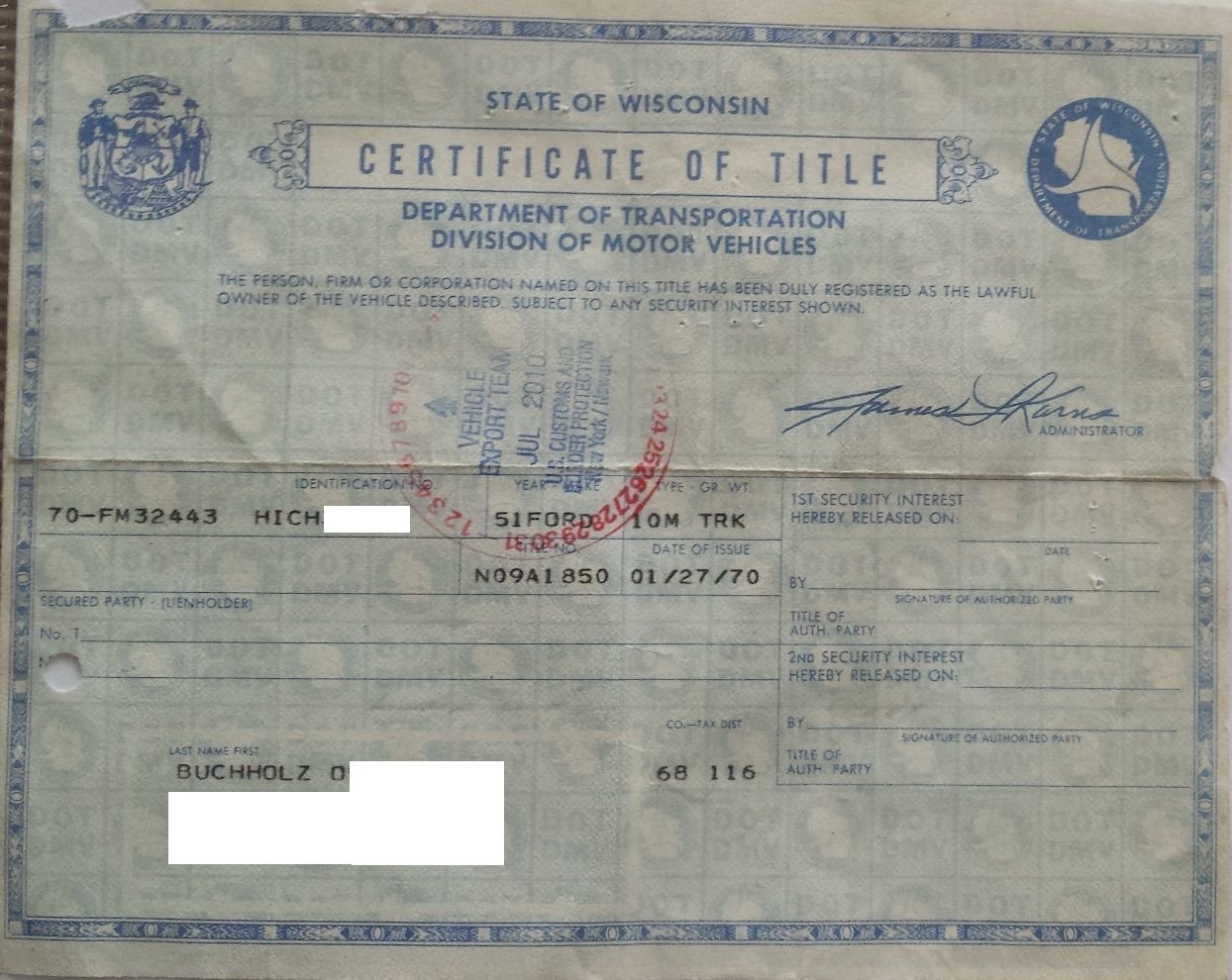 Informations on my title - Ford Truck Enthusiasts Forums