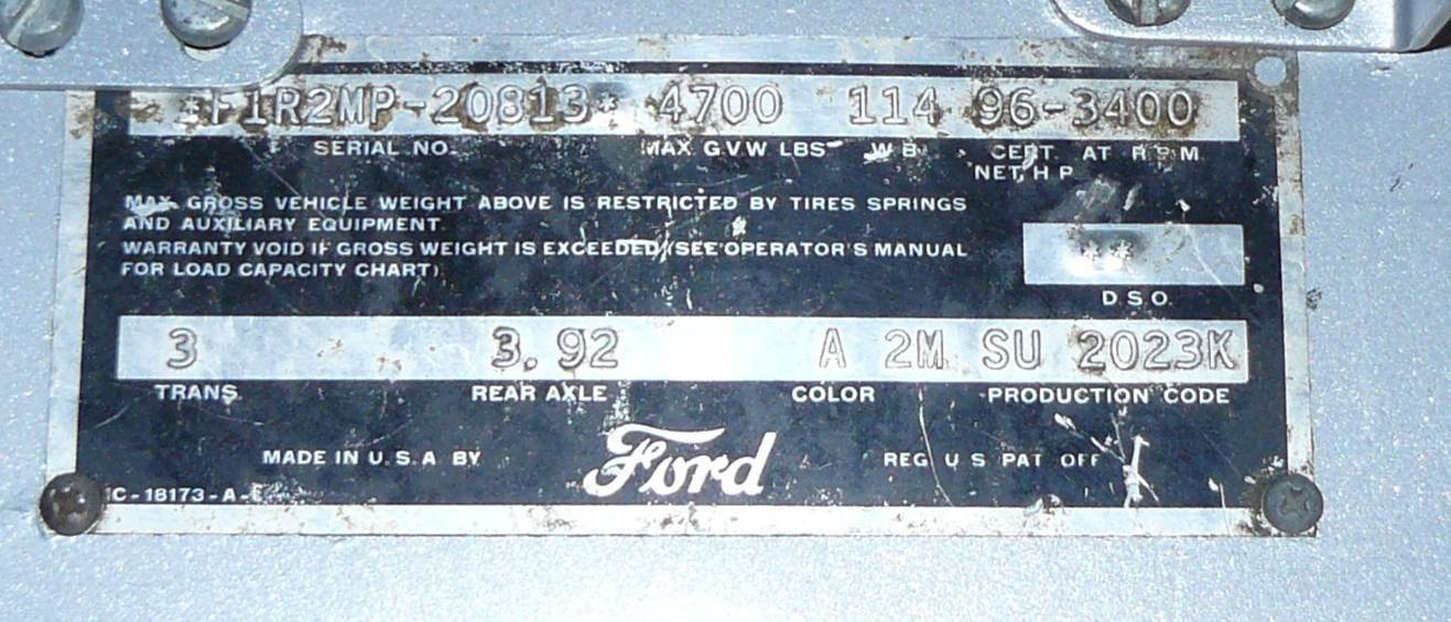 1951-52 Serial numbers - Ford Truck Enthusiasts Forums