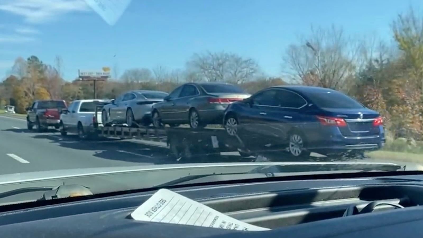Ford Super Duty Pulls Another Super Duty Pulling Multiple Cars - Ford ...