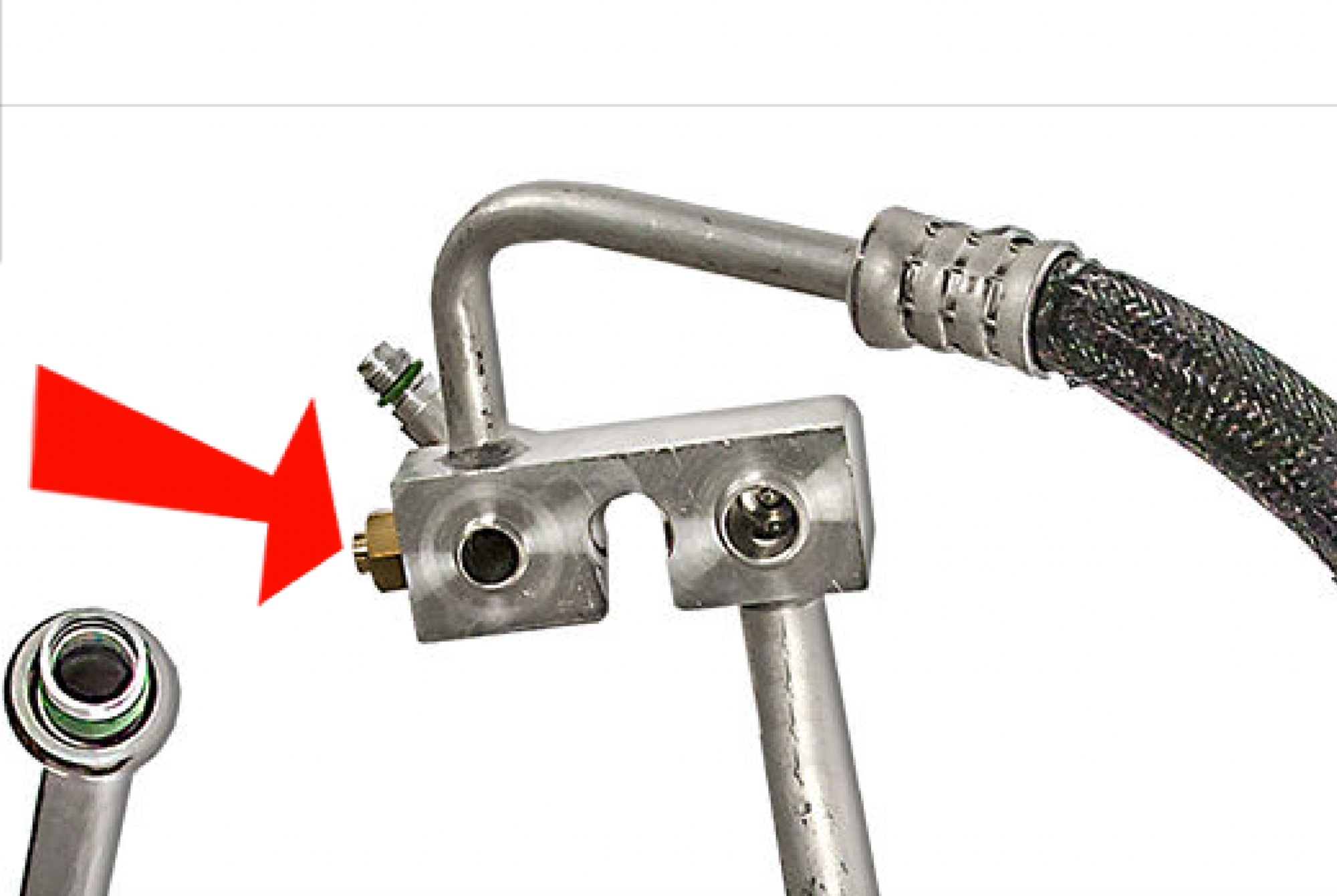 01 f350 AC Discharge port leak at brass cap fitting - Ford Truck ...