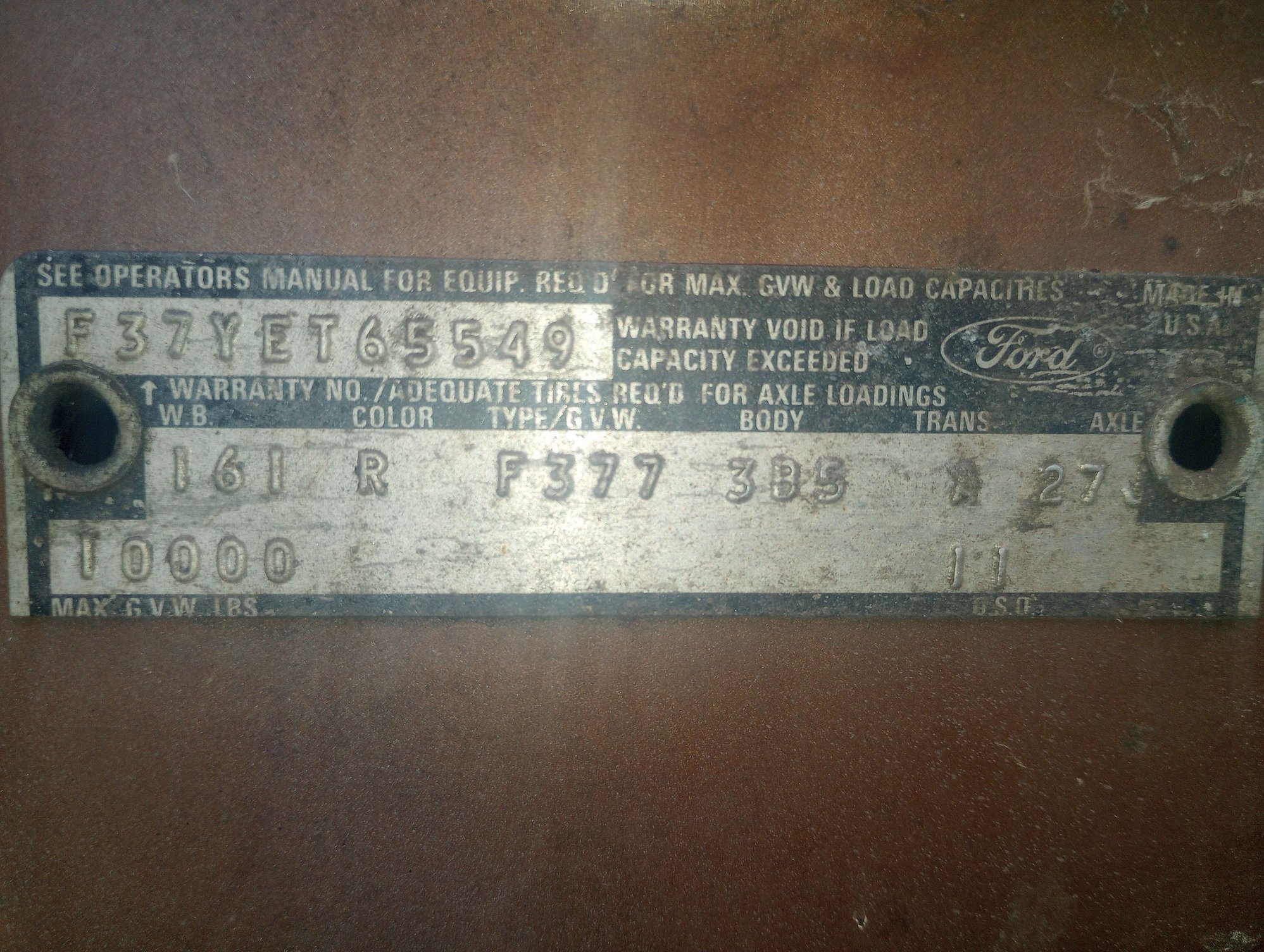 1974 f350 vin decode - Ford Truck Enthusiasts Forums