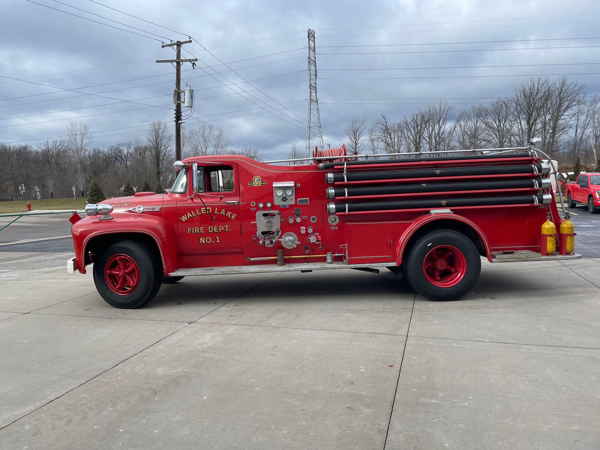 New member, first post. New to me 1956 ford f800 fire truck - Ford ...