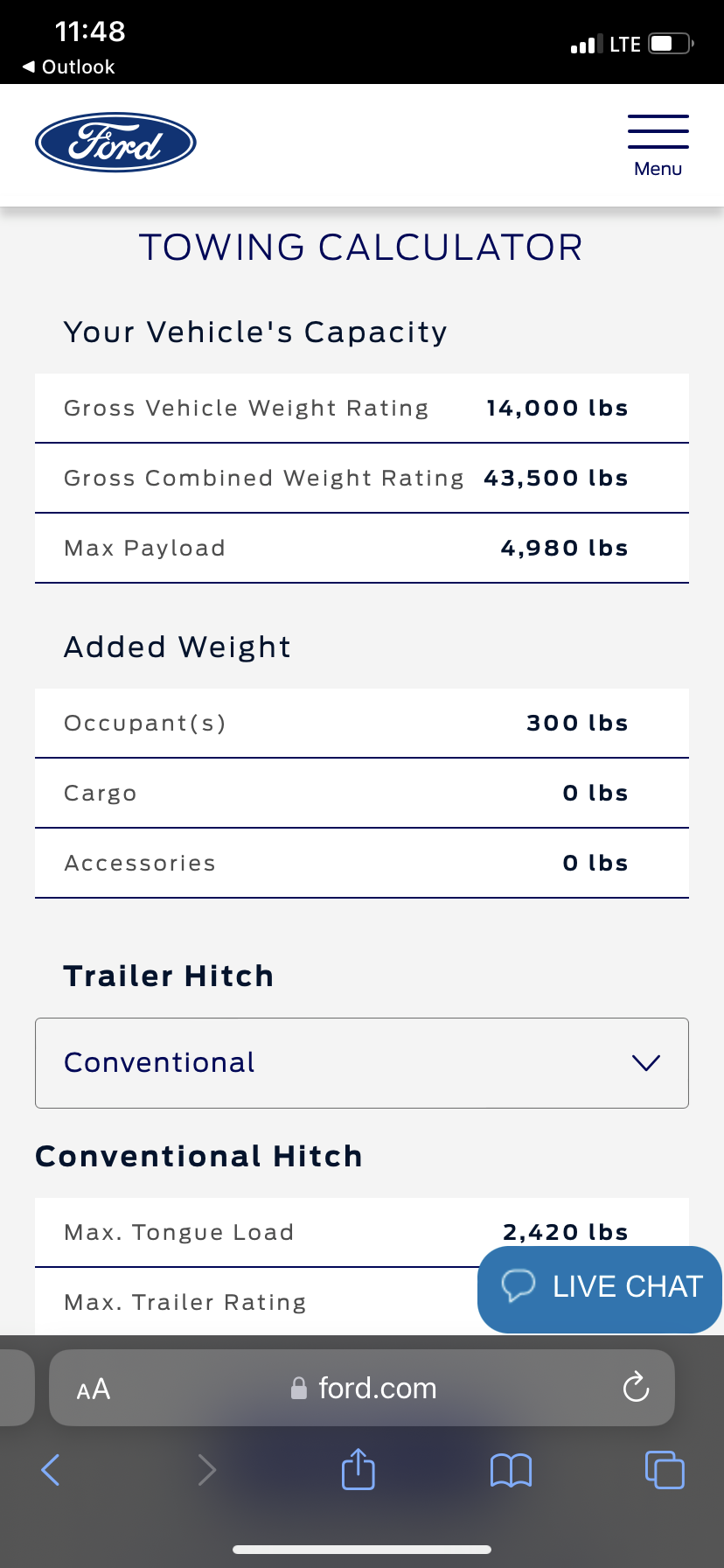 Ford Towing Calculator - Ford Truck Enthusiasts Forums