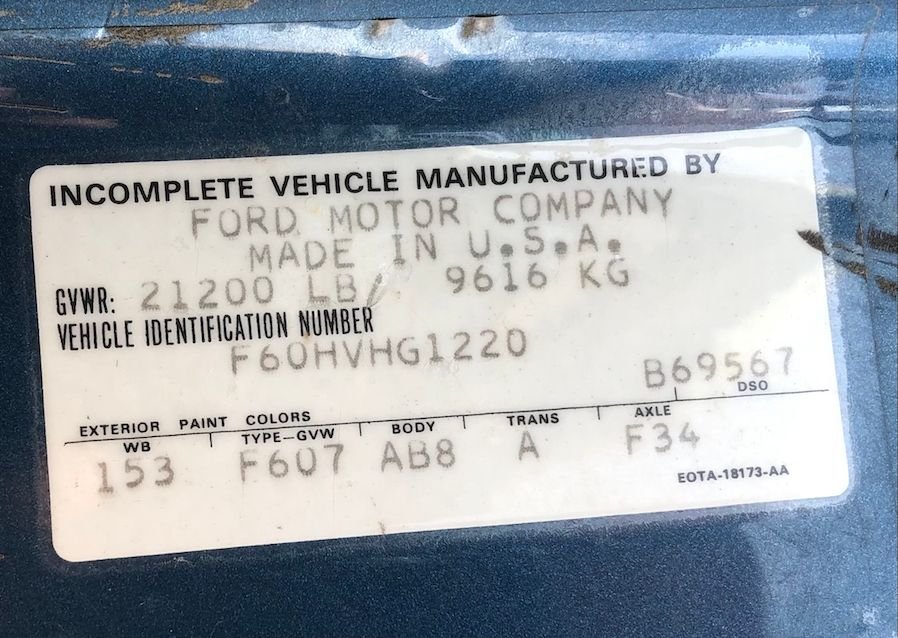 Help decoding older canadian F600 VIN number. - Ford Truck Enthusiasts ...