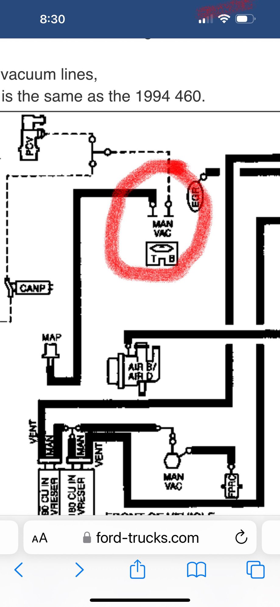 94 460 throttle body vacuum diagram question - Ford Truck Enthusiasts ...