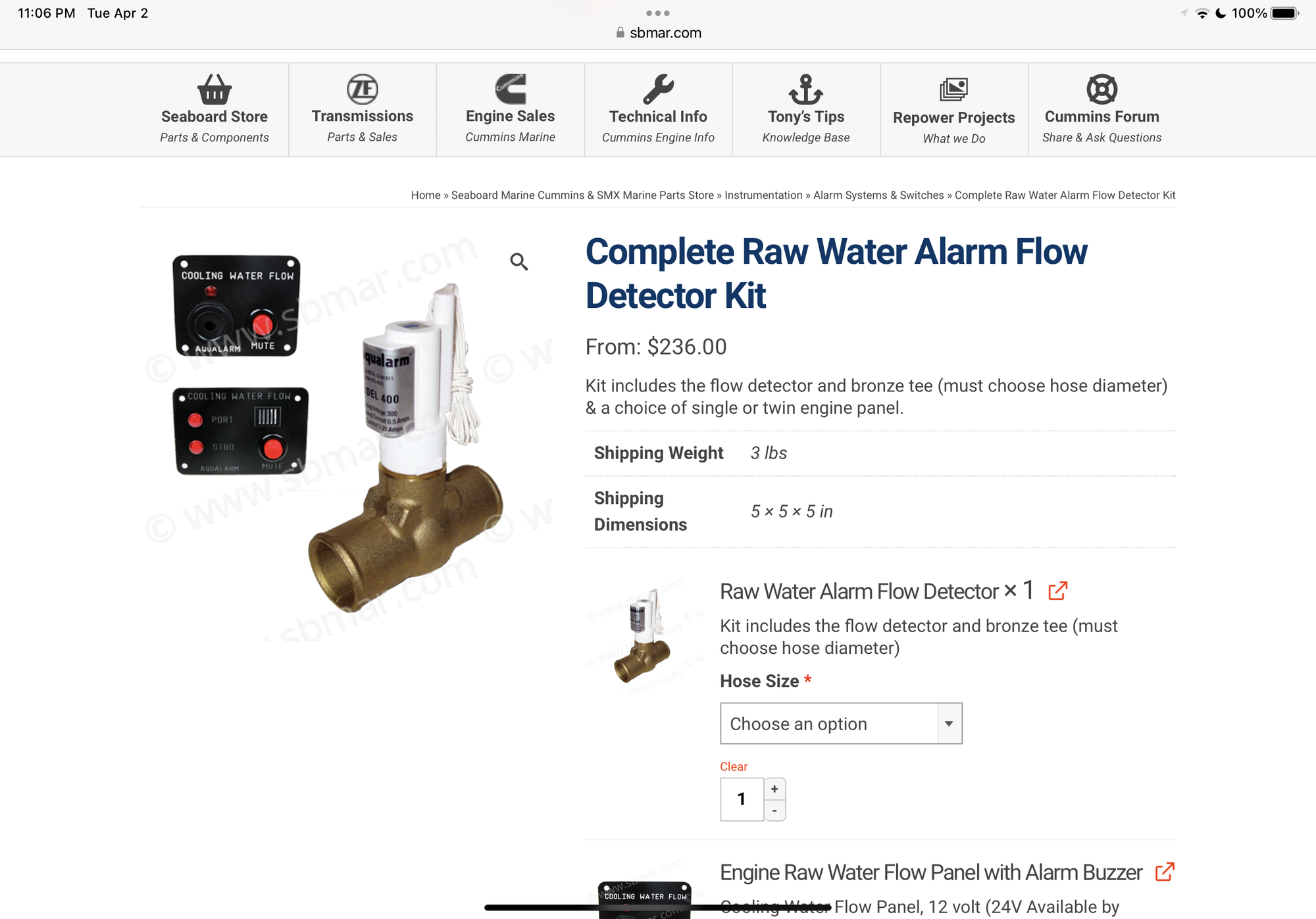 Raw water flow alarm - Offshoreonly.com