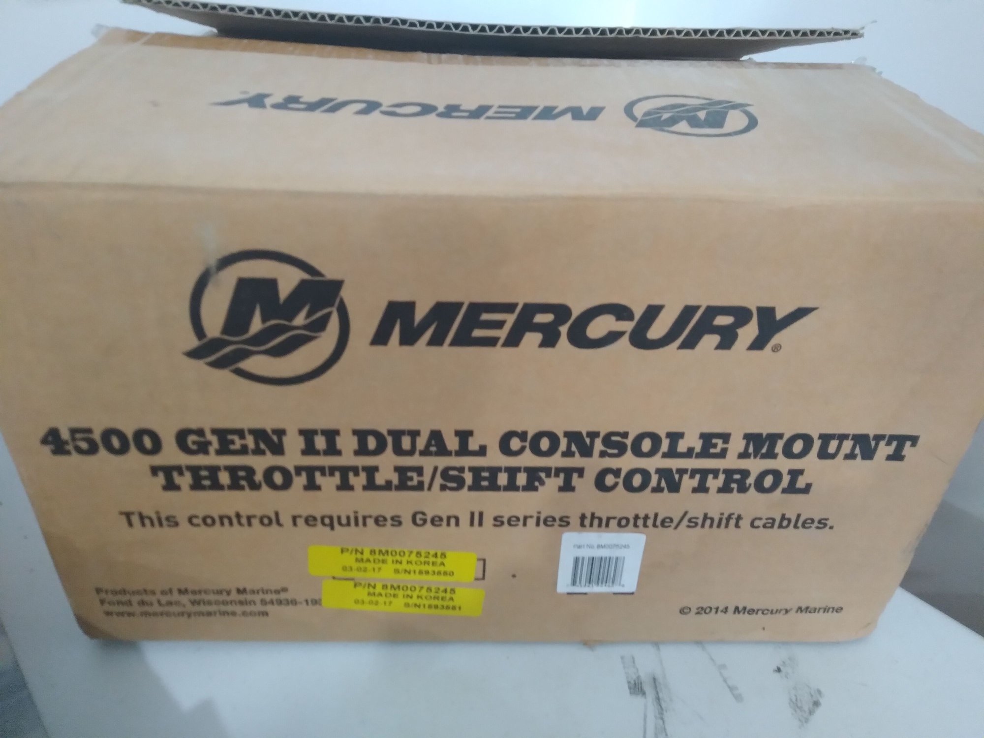 Mercruiser Gen II Dual Binnacle Mount Control Throttle Shift Box ...