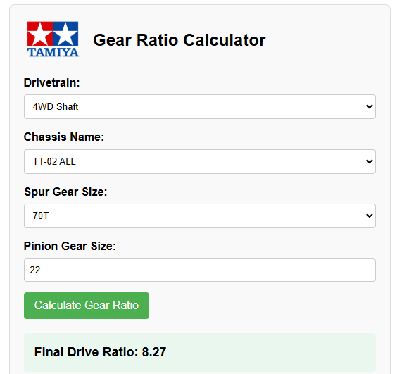 The Ultimate Tamiya Gear Ratio Calculator - R/C Tech Forums