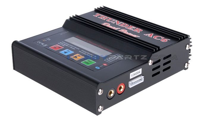 Thunder AC6 Smart LiPo Balance Charger/Discharger w/ AC Adapter for 1-6 ...