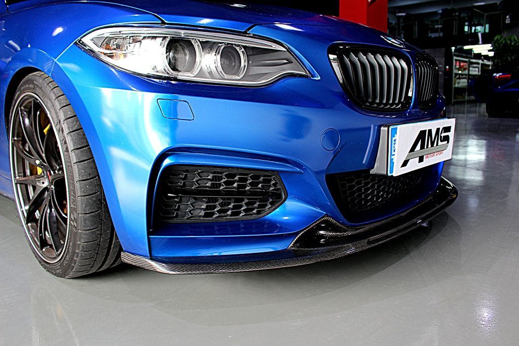 Blue BMW M235i triplets facelift with full Armytrix Valvetronic Exhaust ...